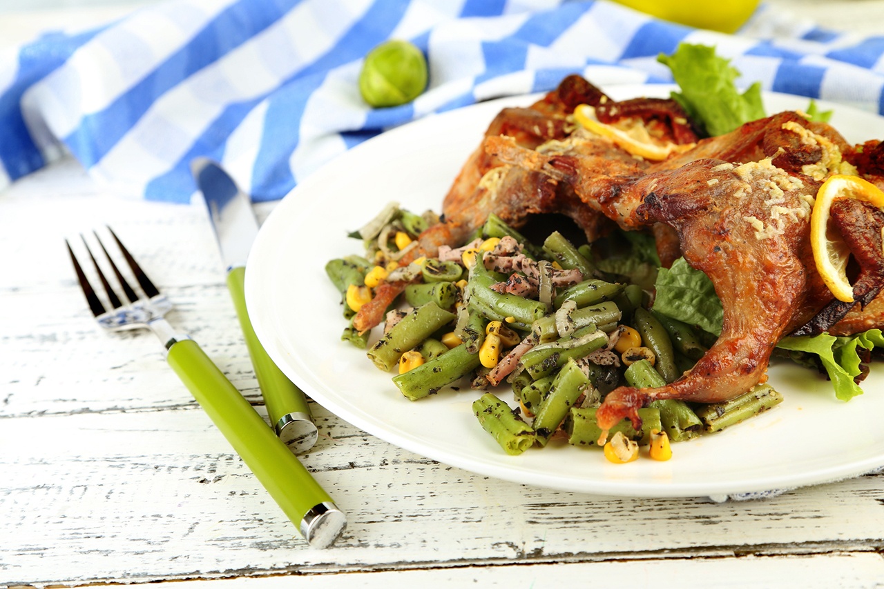 Receita de codorna assada com vagem muito diferentona e especial