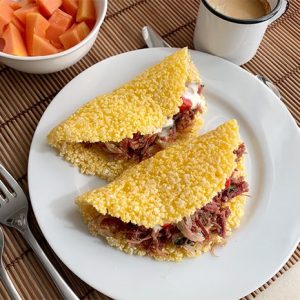 Receita de tapioca de frango fácil, simples e prática