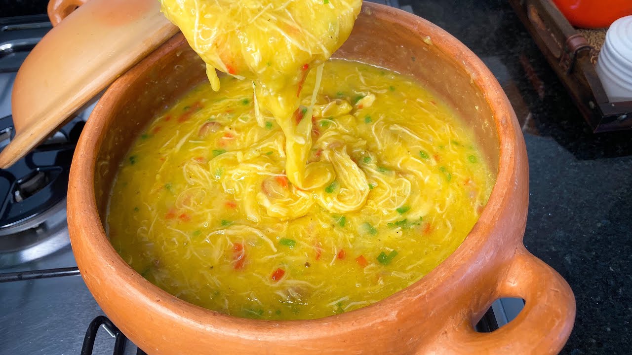 Receita de caldo de kenga com mandioca que fica tão cremoso