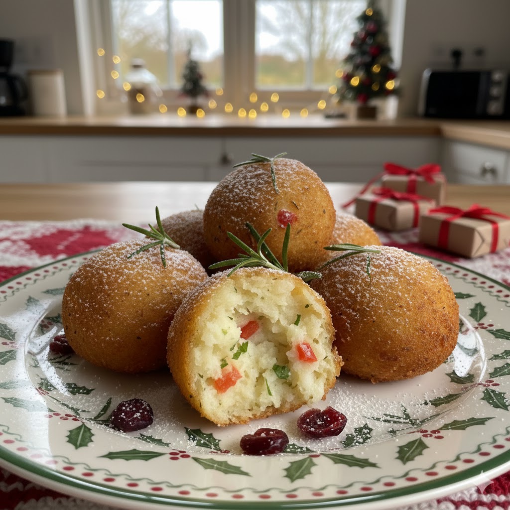 Bolinho recheado com massa de batata: aperitivo de Natal simples que ...